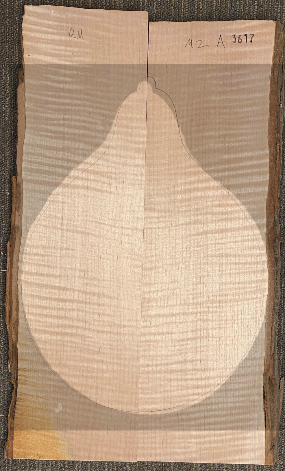 Highly Figured 2-piece Red Maple Mandolin Back w/Sides Item: M2P3617 ...